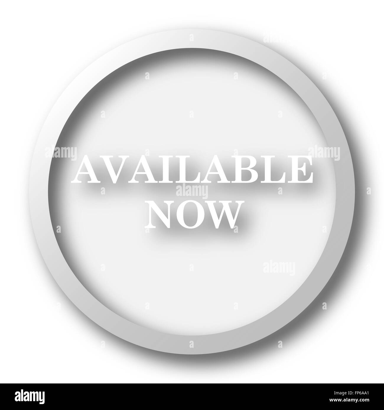 Available now icon. Internet button on white background Stock Photo - Alamy