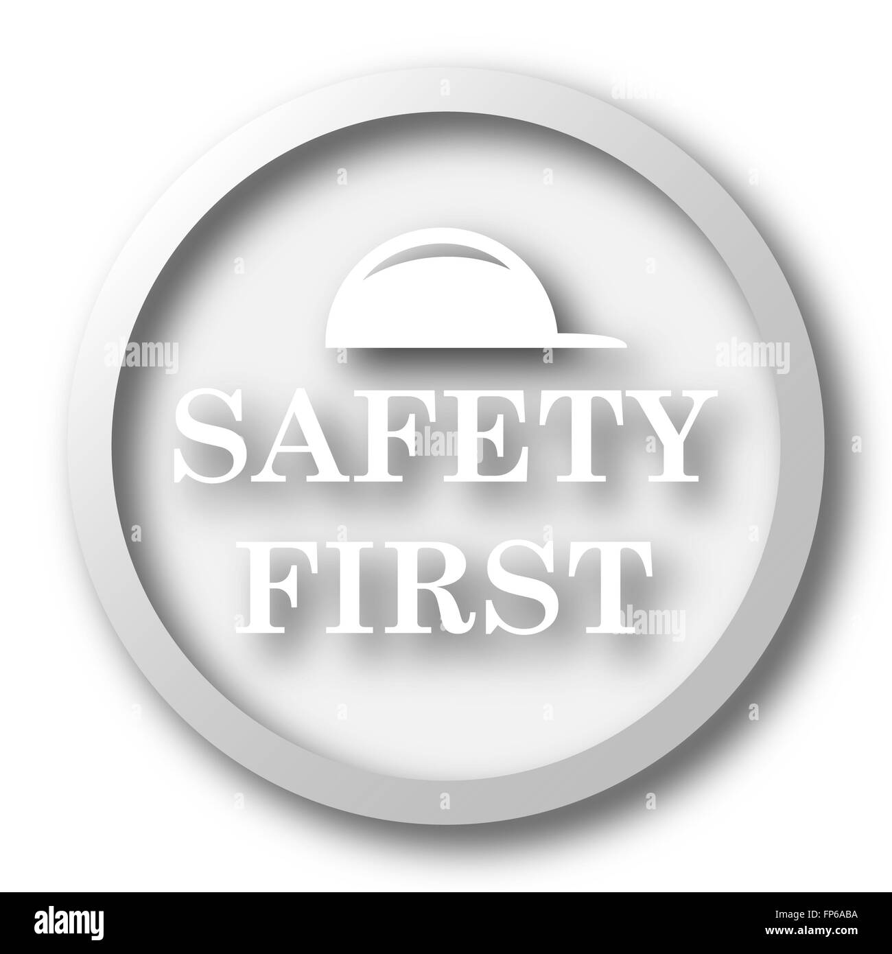 Safety first icon. Internet button on white background Stock Photo - Alamy