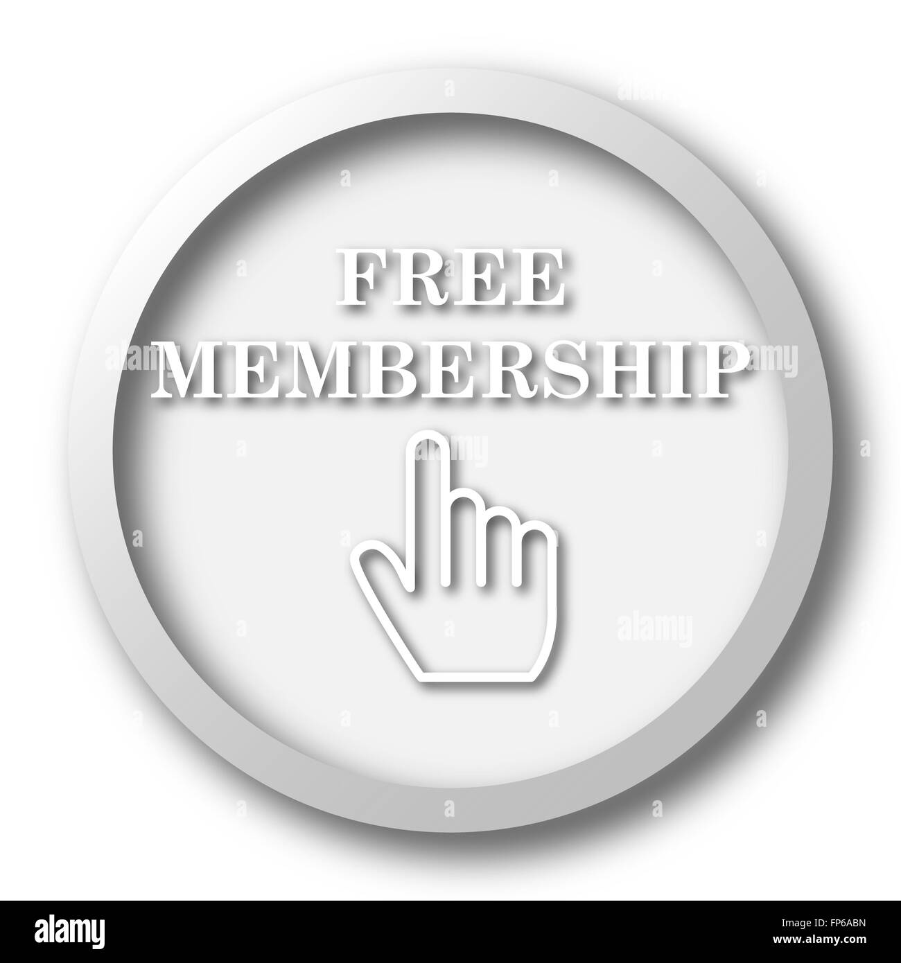 Free membership icon. Internet button on white background Stock Photo ...
