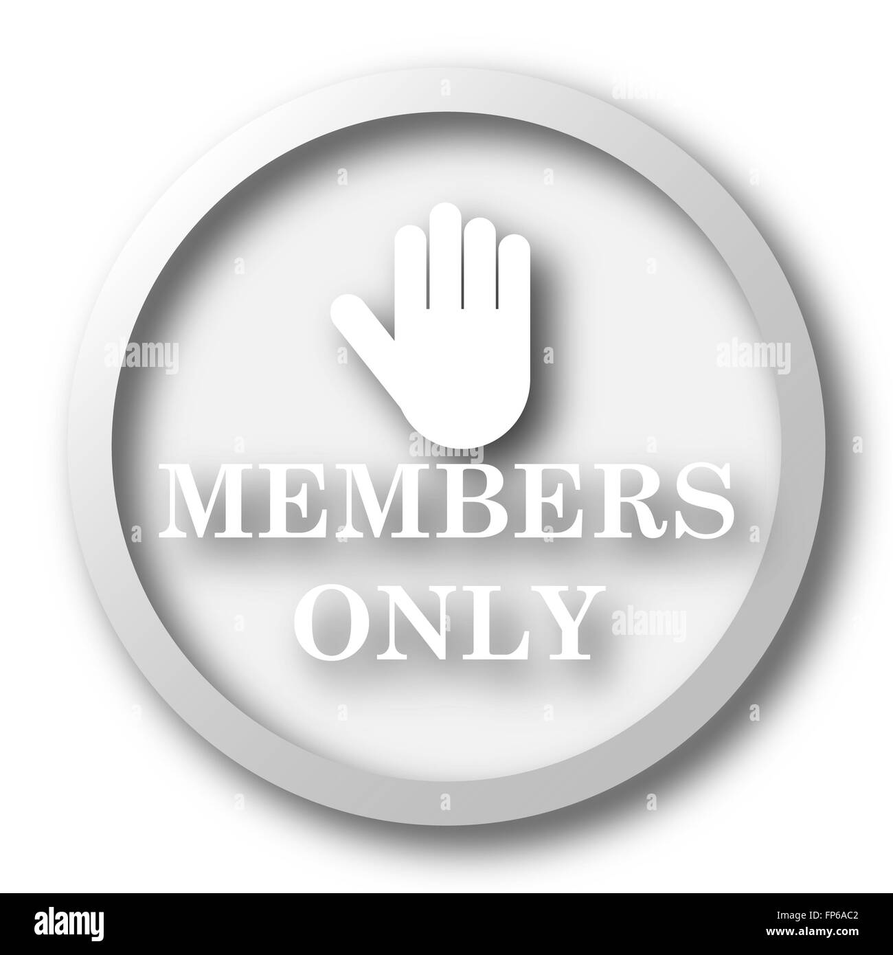 Members only icon. Internet button on white background Stock Photo - Alamy