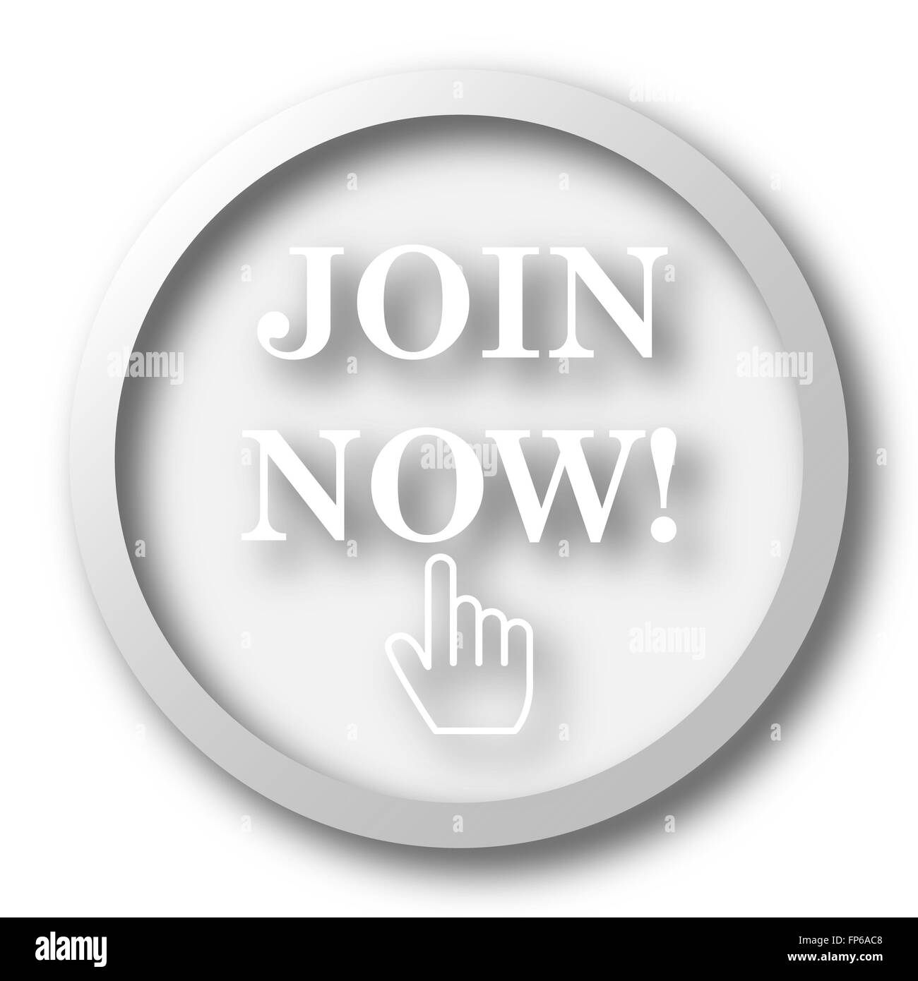 Join now icon. Internet button on white background Stock Photo - Alamy