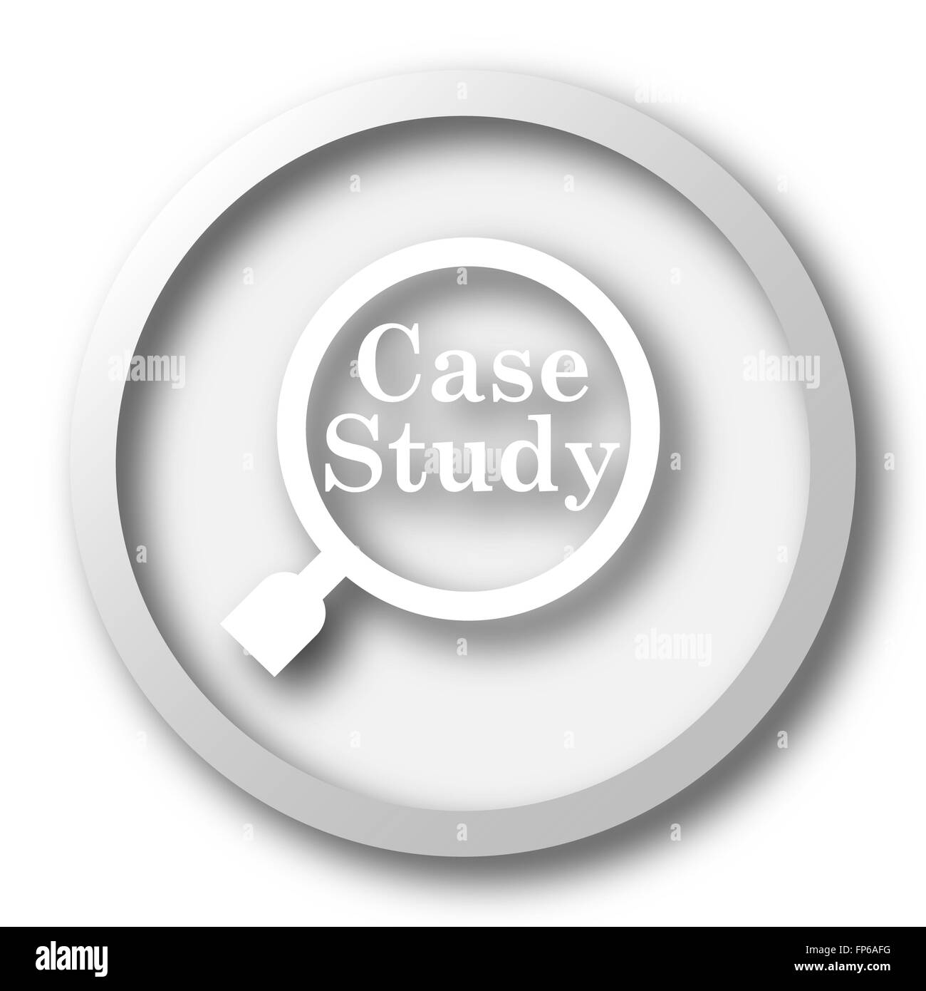 Case study icon. Internet button on white background Stock Photo - Alamy