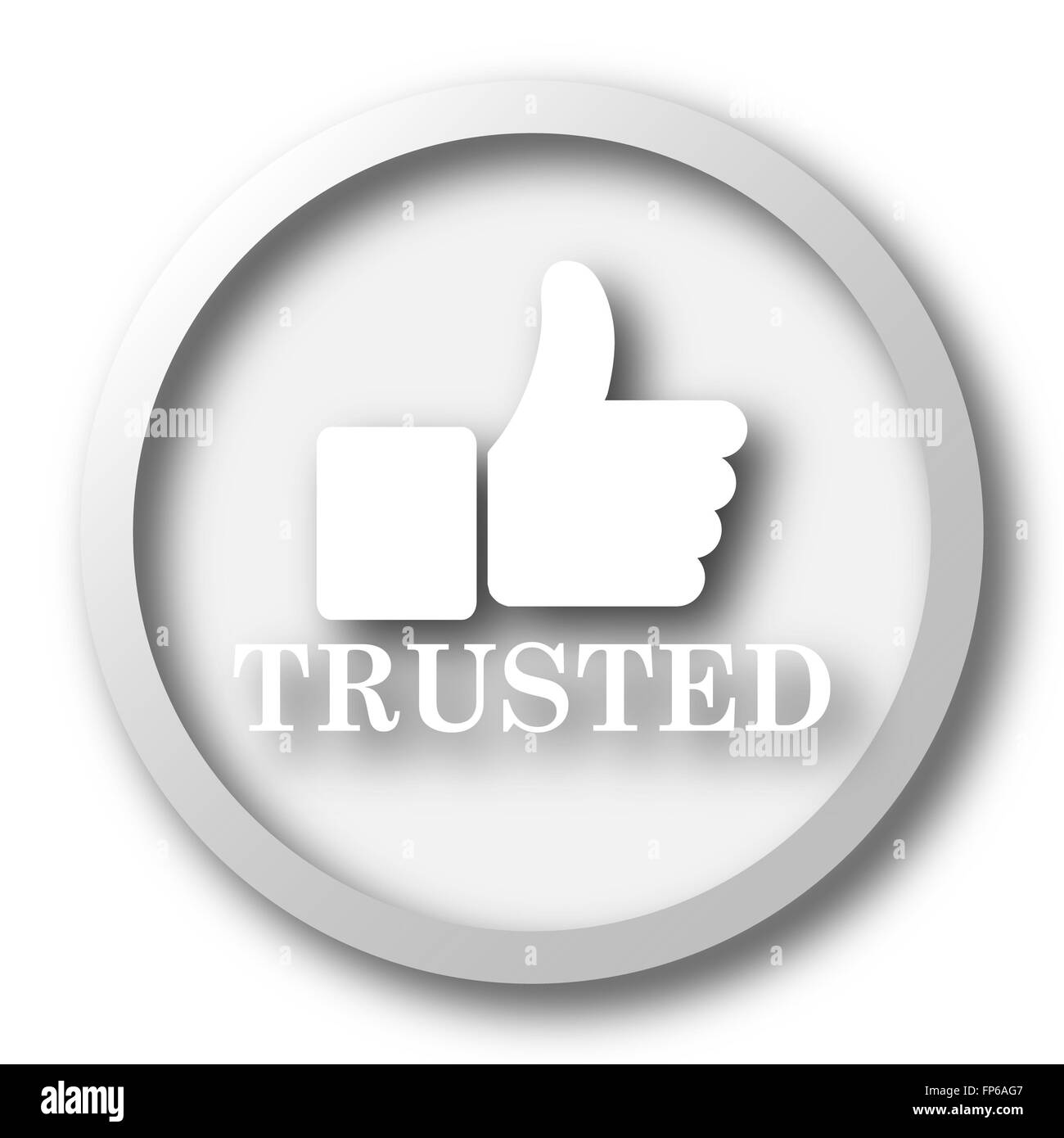 Trusted icon. Internet button on white background Stock Photo - Alamy