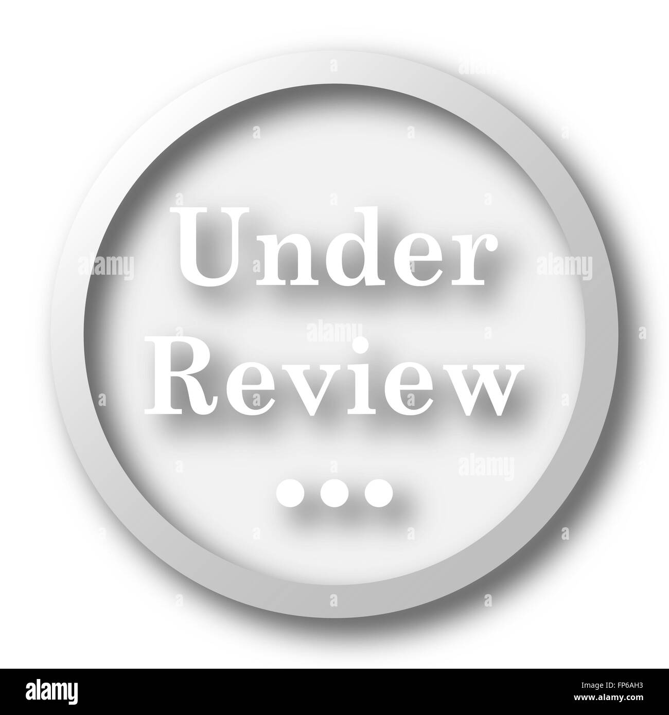 Under review icon. Internet button on white background Stock Photo - Alamy