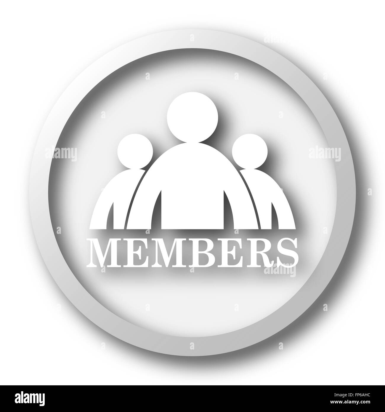 Members icon. Internet button on white background Stock Photo - Alamy