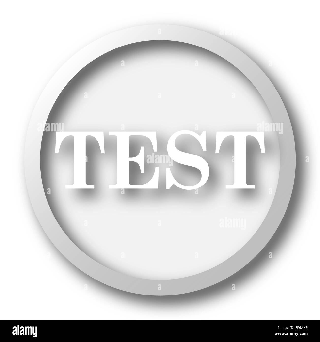 Test icon. Internet button on white background Stock Photo - Alamy