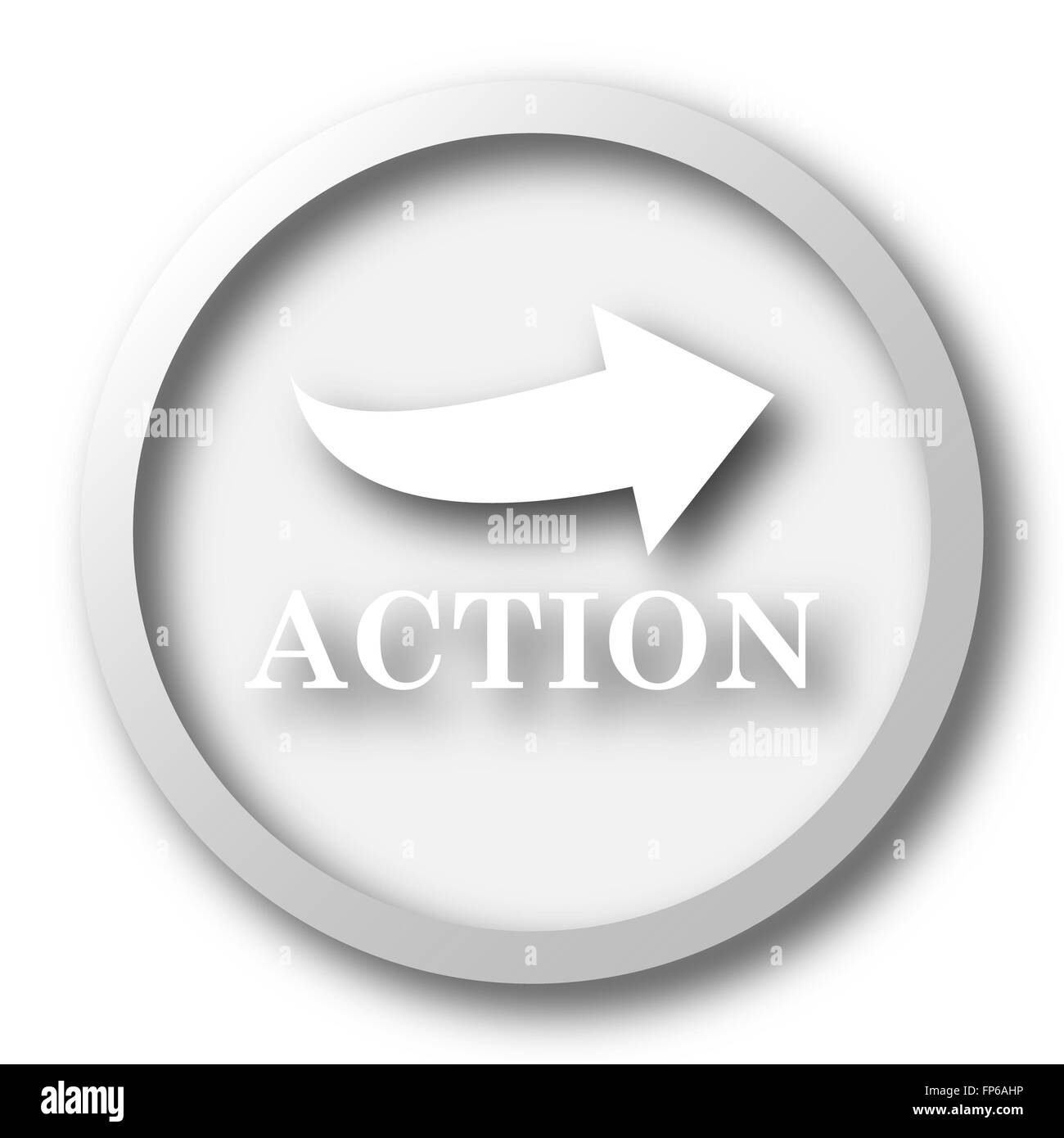 Action icon. Internet button on white background Stock Photo - Alamy
