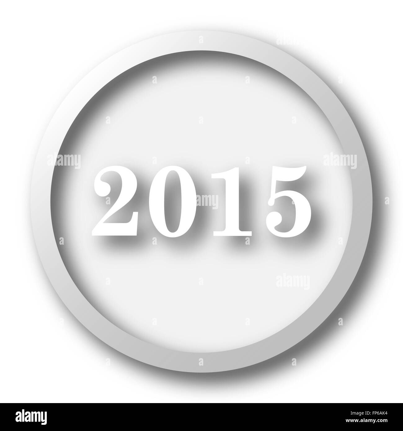 Year 2015 icon. Internet button on white background Stock Photo - Alamy