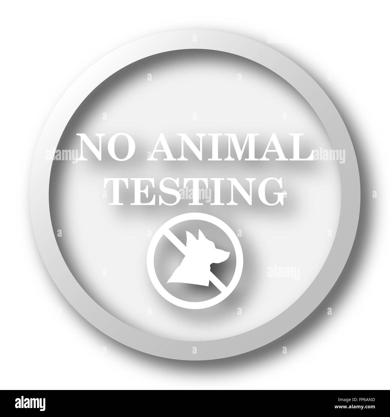 No animal testing icon. Internet button on white background Stock Photo ...