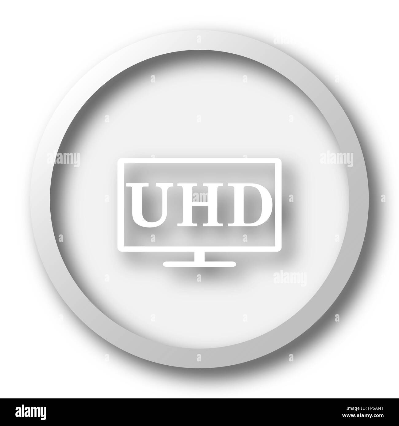 Ultra HD icon. Internet button on white background Stock Photo - Alamy