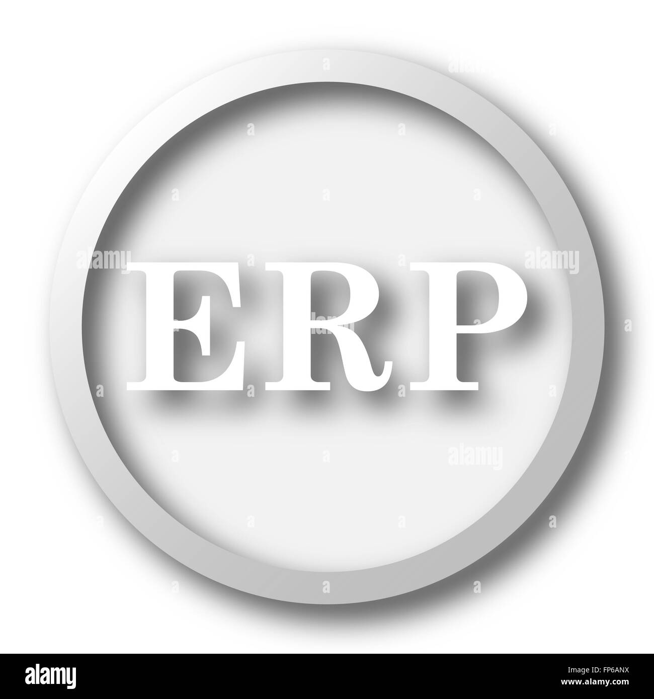 ERP icon. Internet button on white background Stock Photo - Alamy