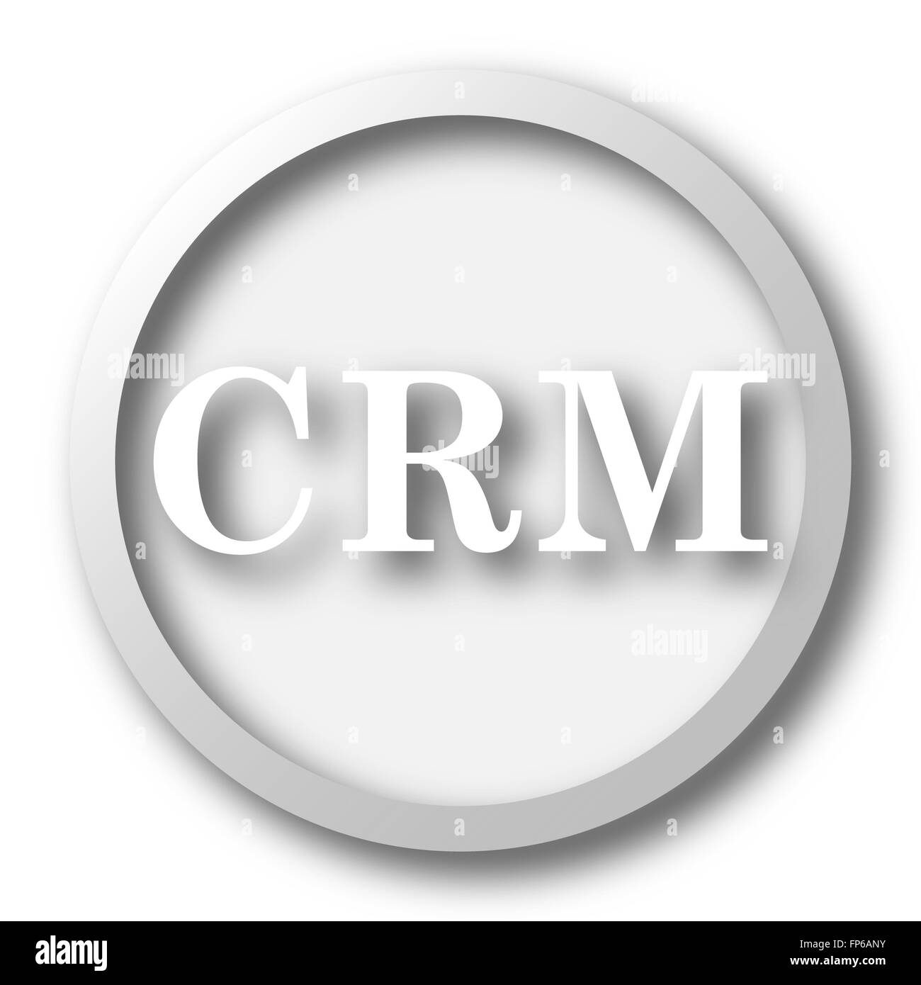 CRM icon. Internet button on white background Stock Photo - Alamy