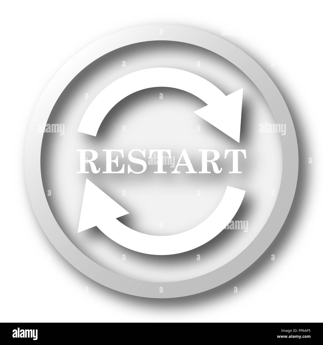 Restart icon. Internet button on white background Stock Photo - Alamy