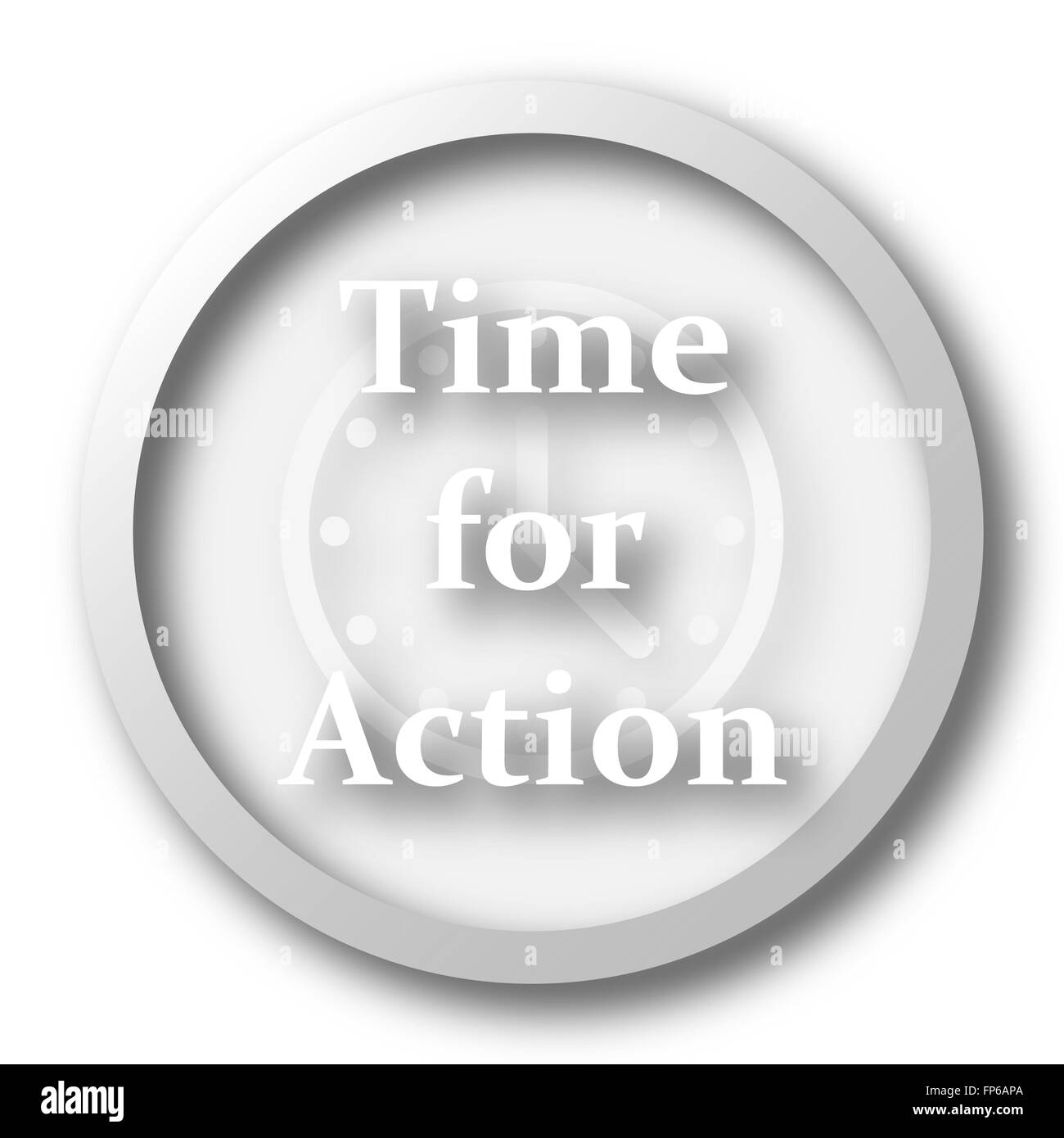 Time for action icon. Internet button on white background Stock Photo ...