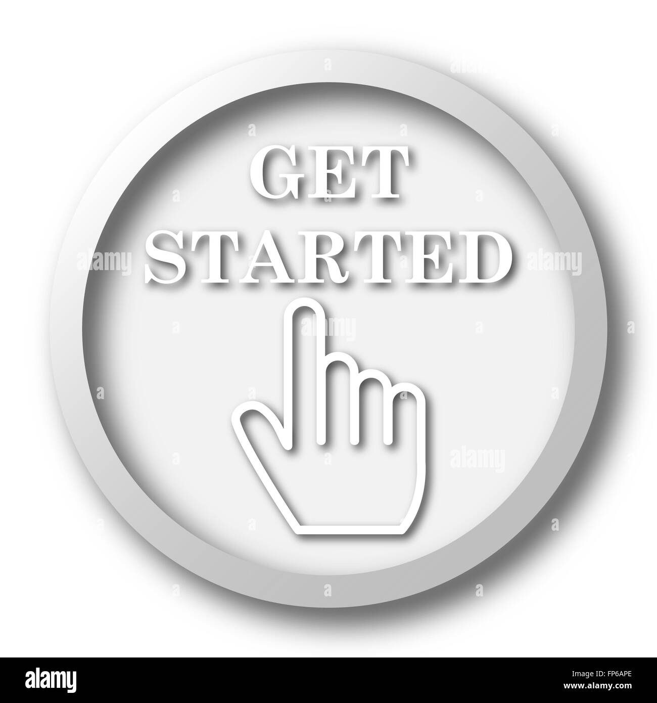 Get started icon. Internet button on white background Stock Photo - Alamy