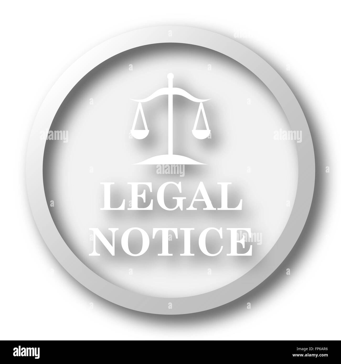 Legal notice icon. Internet button on white background Stock Photo - Alamy