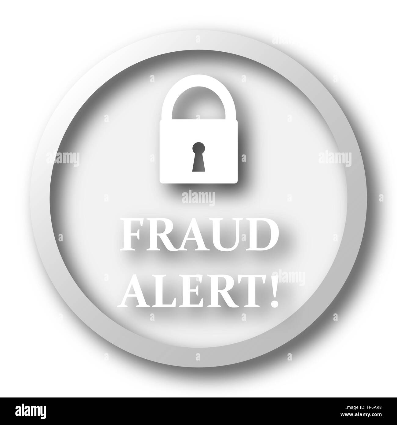Fraud alert icon. Internet button on white background Stock Photo - Alamy