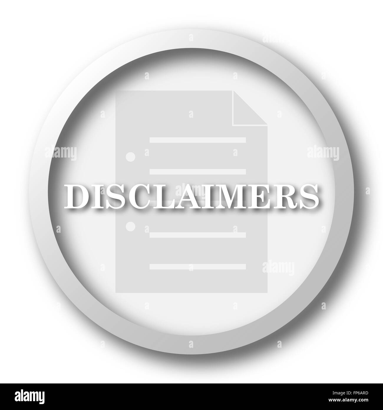 Disclaimers icon. Internet button on white background Stock Photo - Alamy