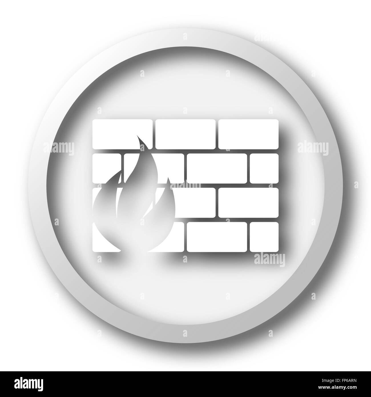 Firewall icon. Internet button on white background Stock Photo - Alamy