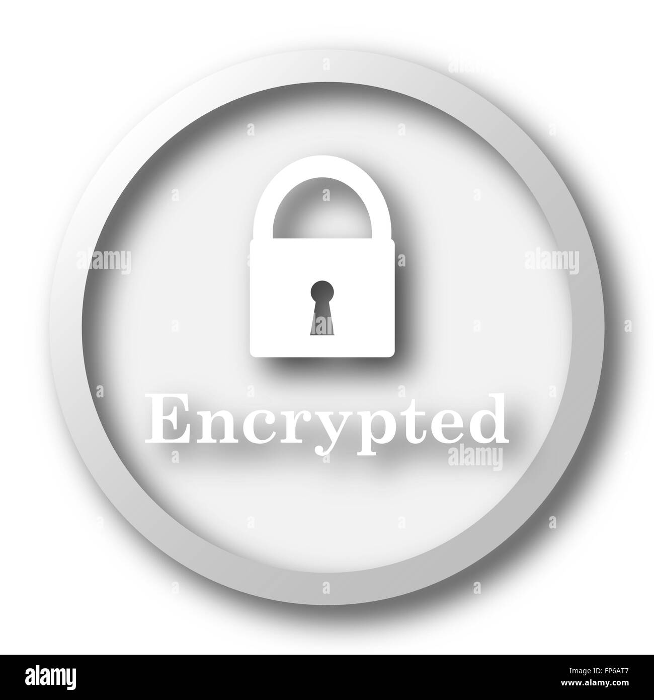 Encrypted icon. Internet button on white background Stock Photo - Alamy