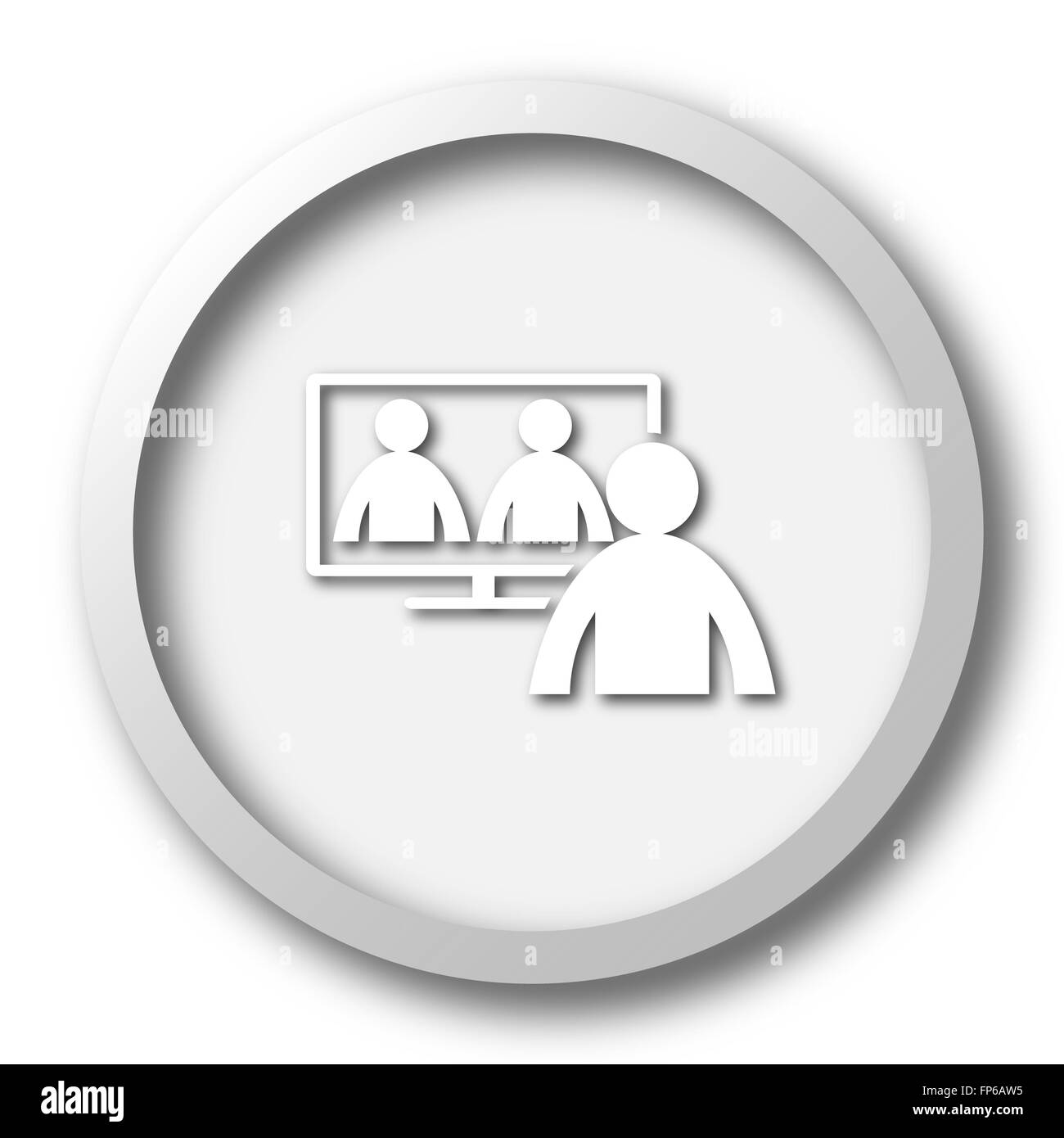 Video conference, online meeting icon. Internet button on white ...