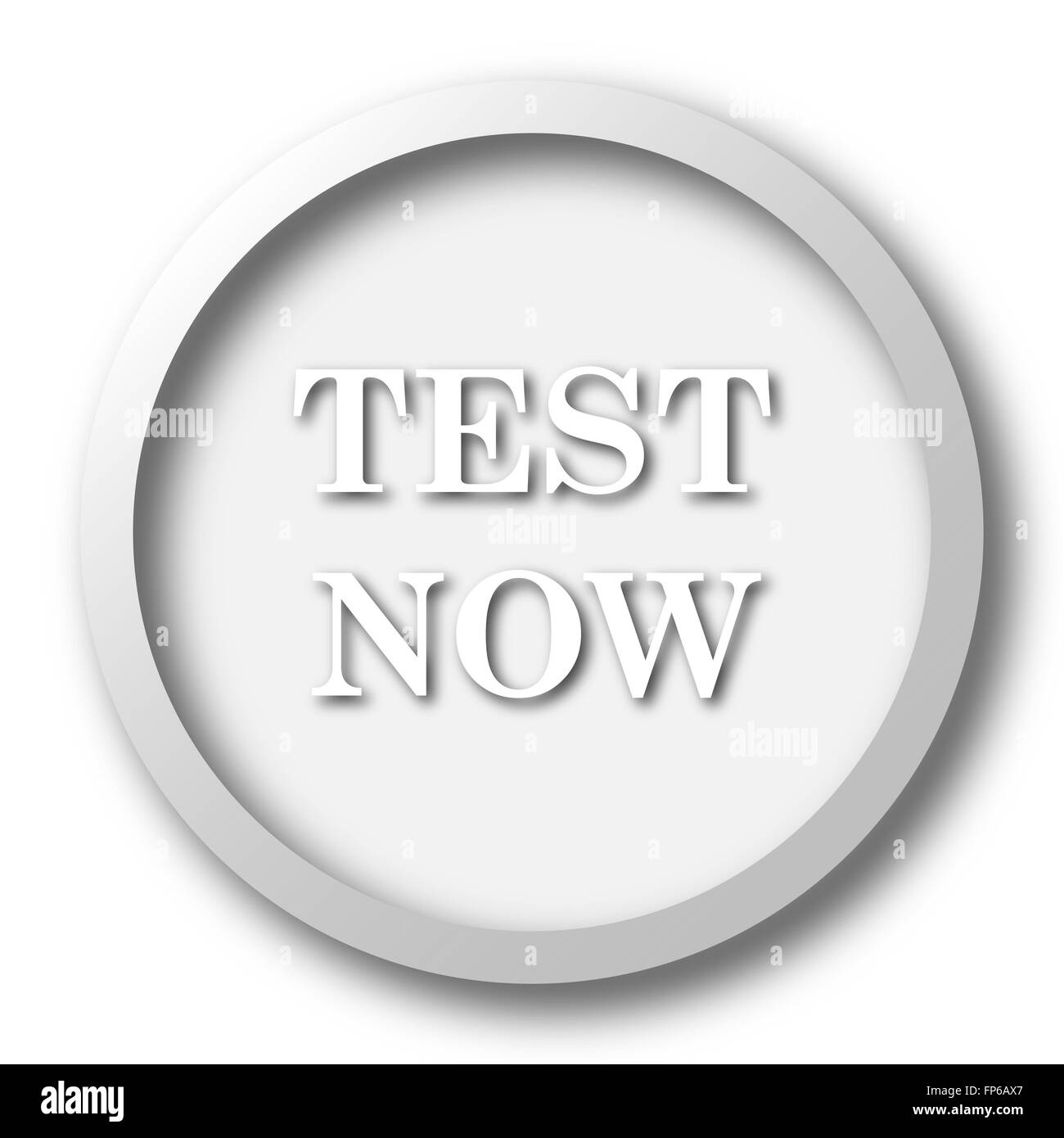 Test now icon. Internet button on white background Stock Photo - Alamy