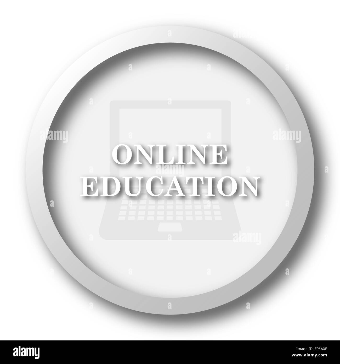 Online education icon. Internet button on white background Stock Photo ...