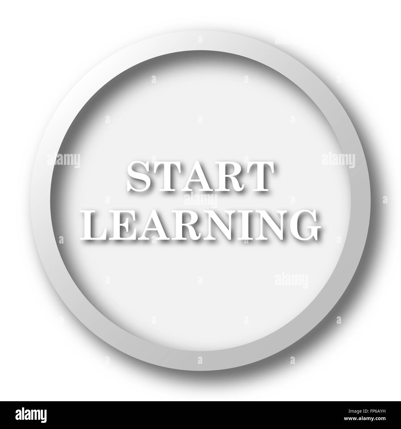 Start learn icon. Internet button on white background Stock Photo - Alamy