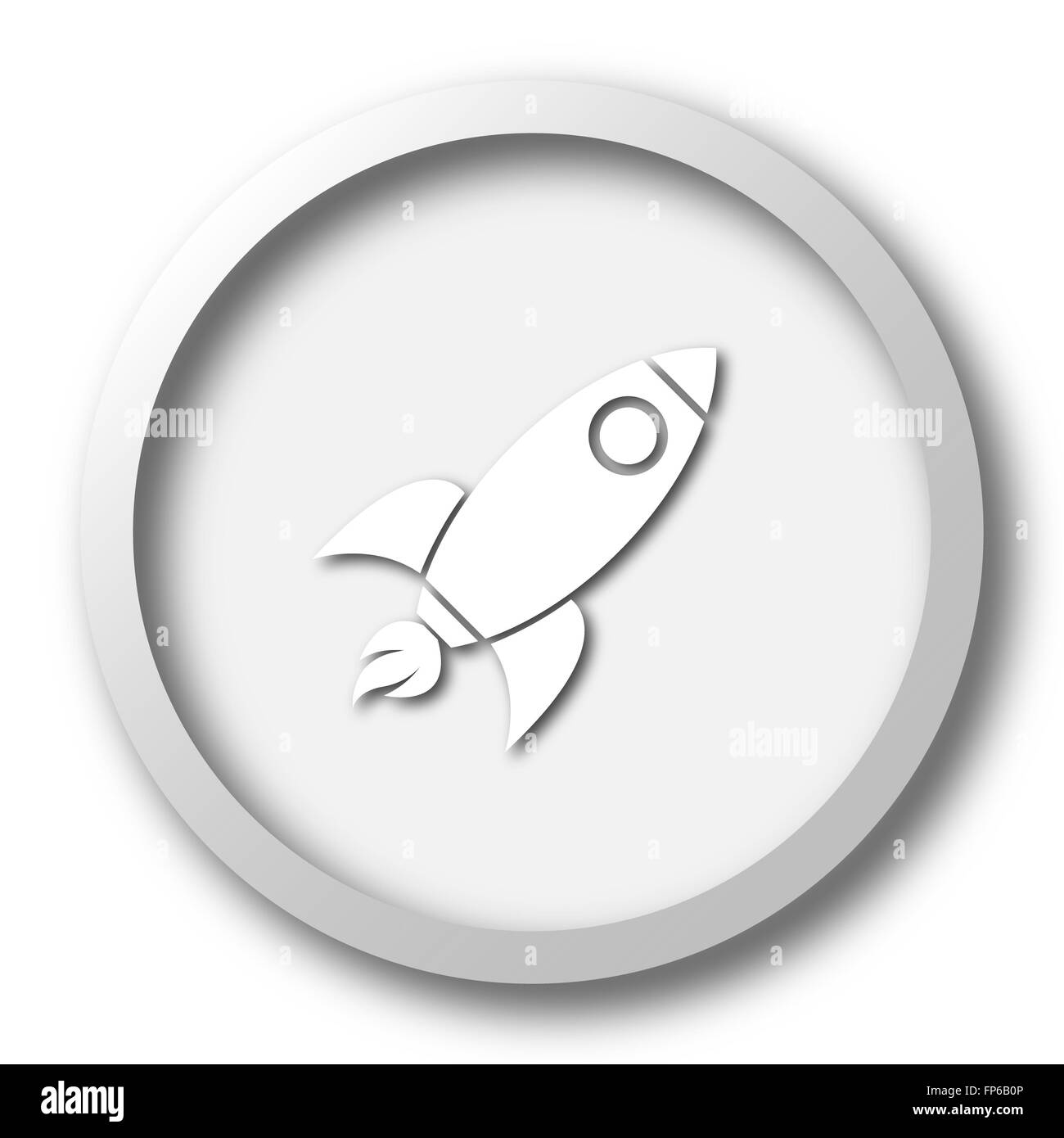 Rocket icon. Internet button on white background Stock Photo - Alamy
