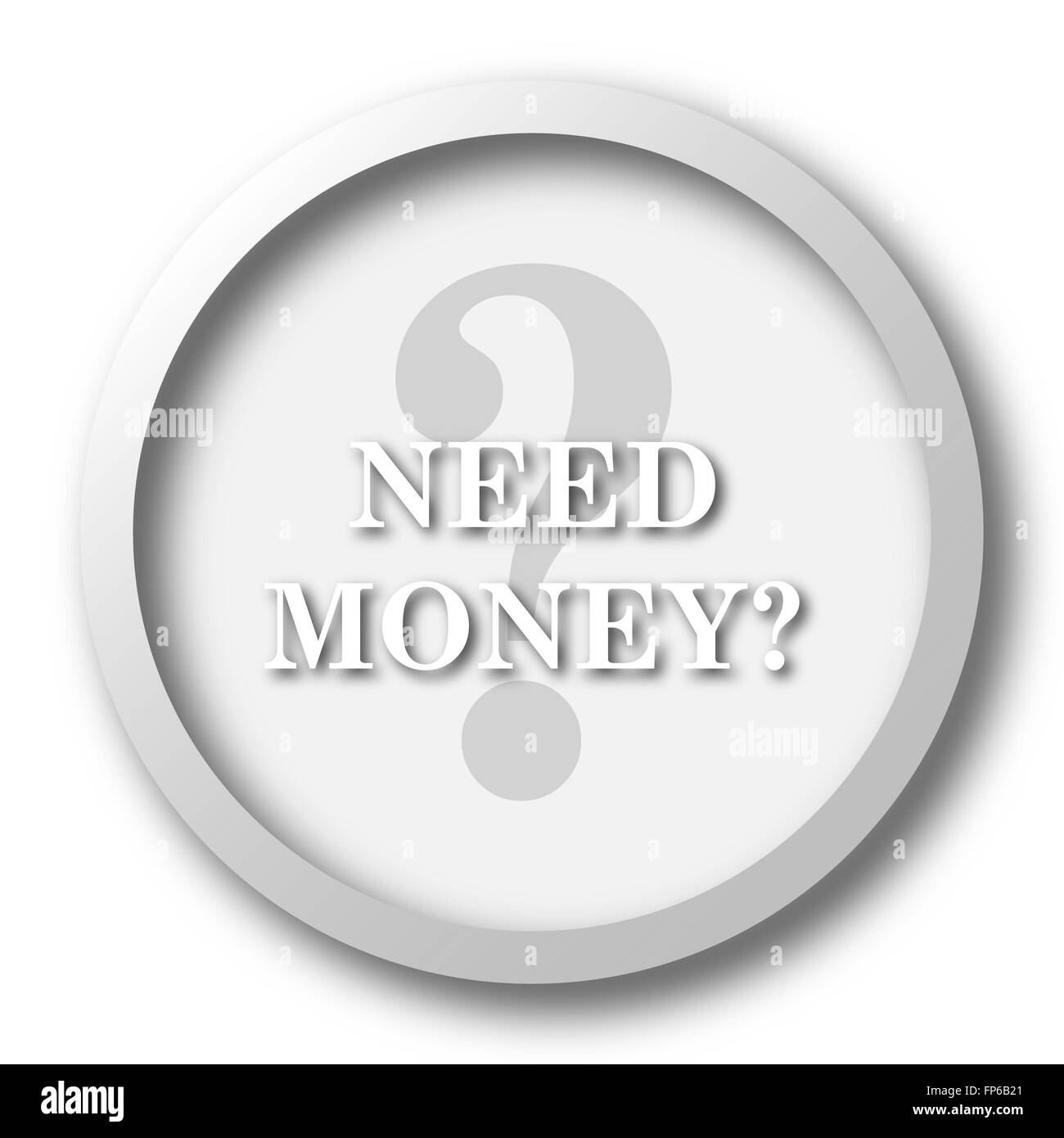 Need money icon. Internet button on white background Stock Photo - Alamy