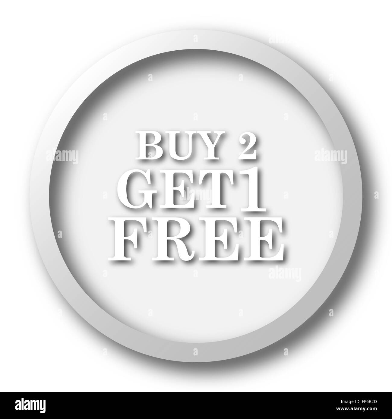 Buy 2 get 1 free offer icon. Internet button on white background Stock ...