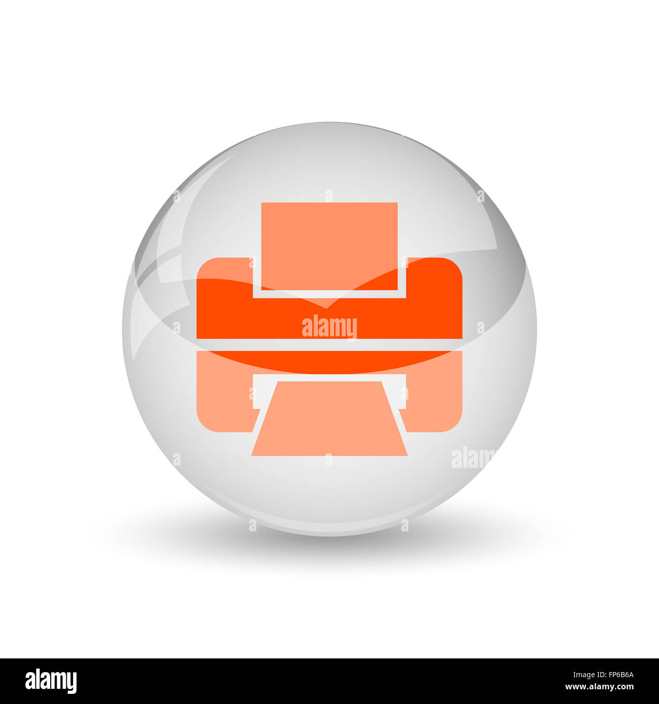 Printer icon. Internet button on white background Stock Photo - Alamy