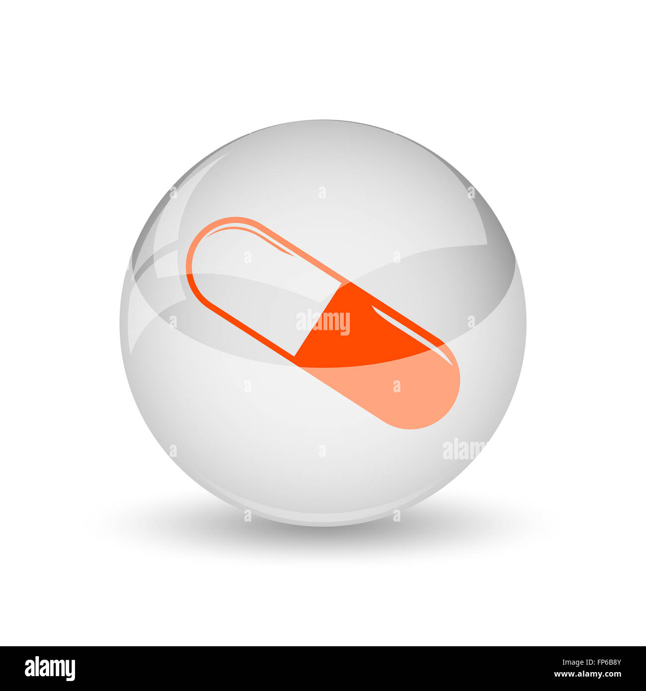 Pill icon. Internet button on white background Stock Photo - Alamy