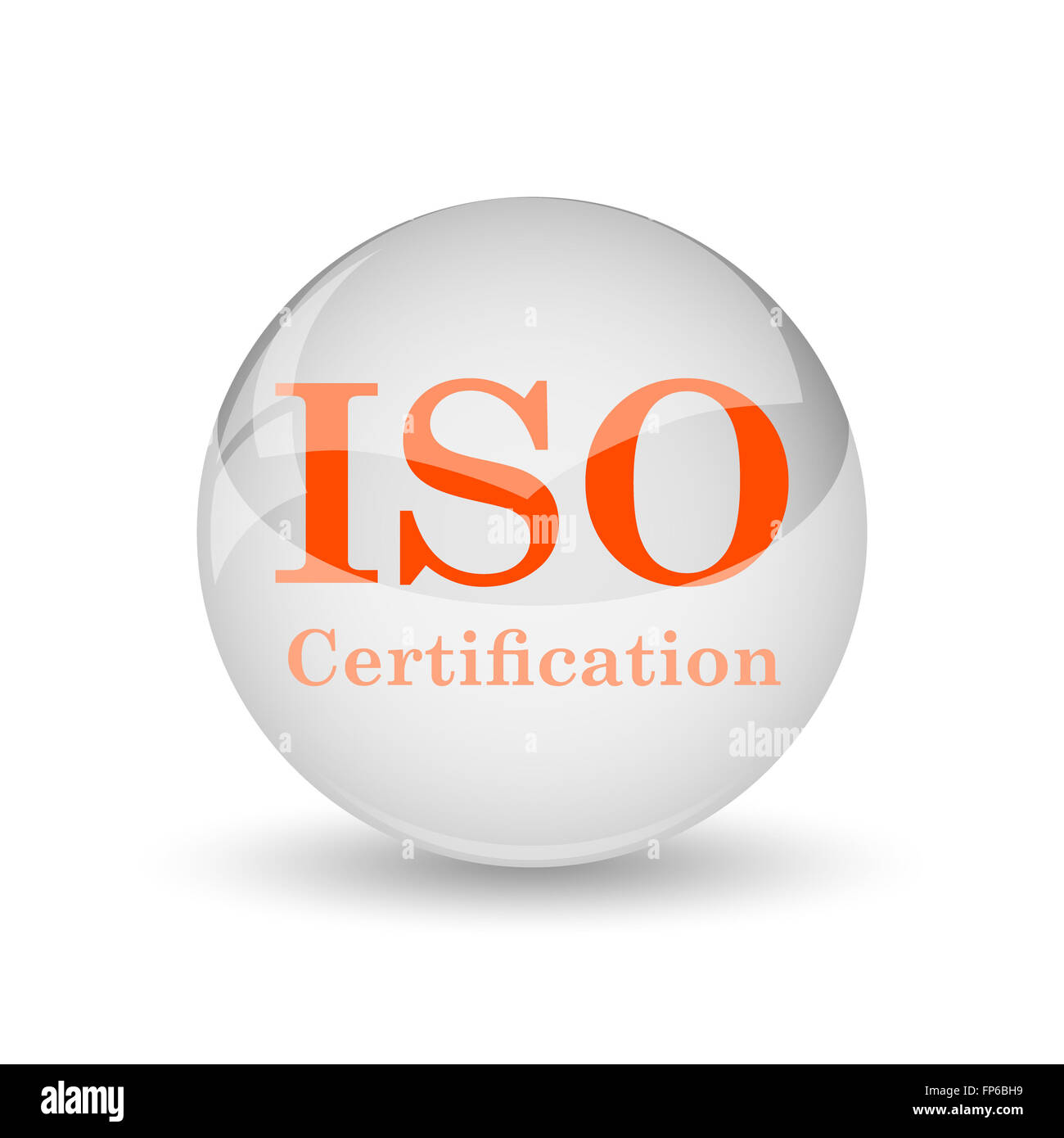 ISO certification icon. Internet button on white background Stock Photo ...