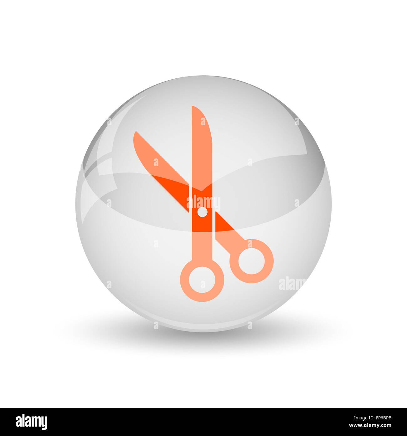 Cut icon. Internet button on white background Stock Photo - Alamy