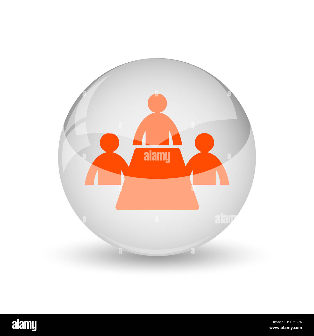 Meeting room icon. Internet button on white background Stock Photo - Alamy