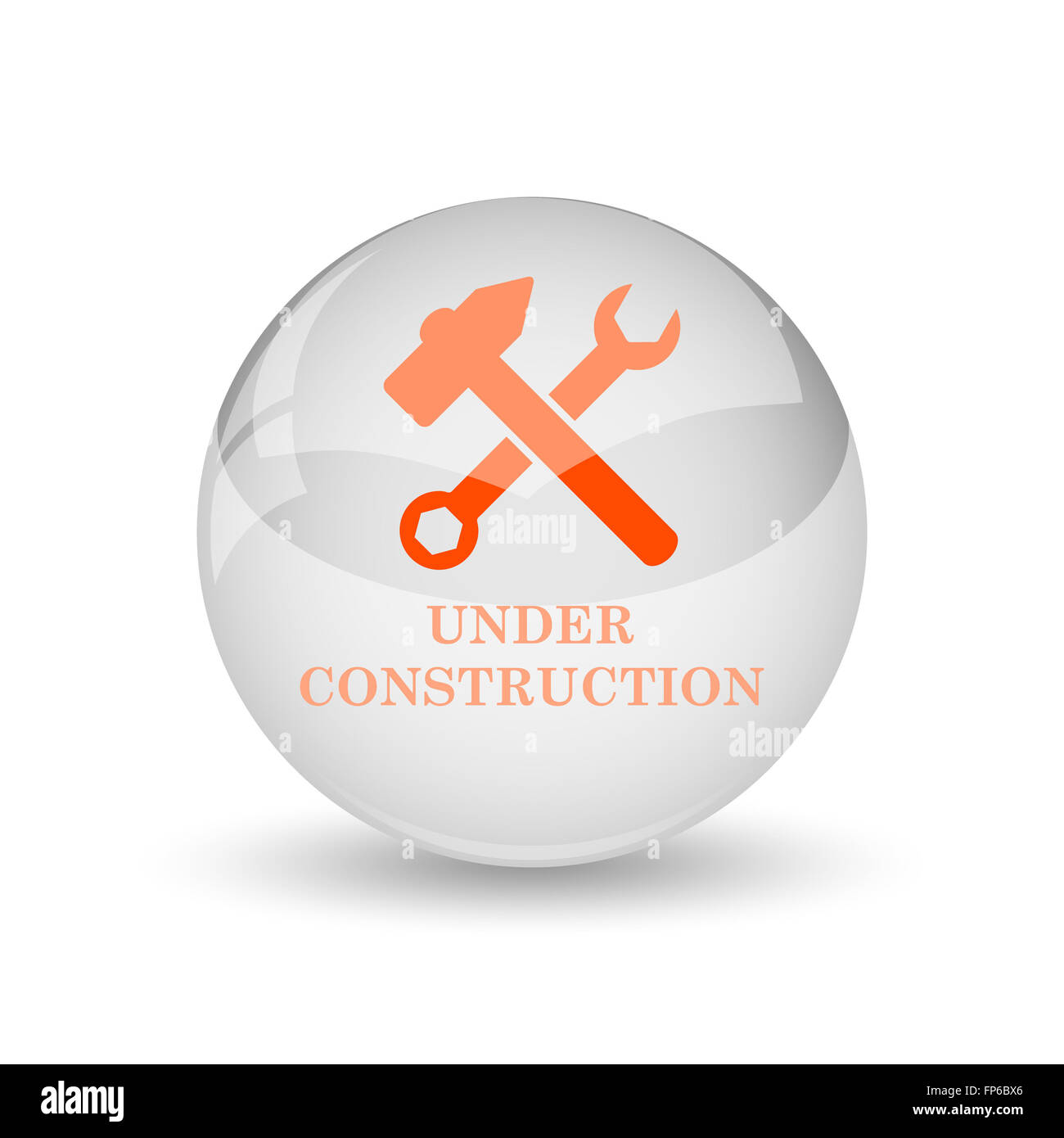 Under construction icon. Internet button on white background Stock ...