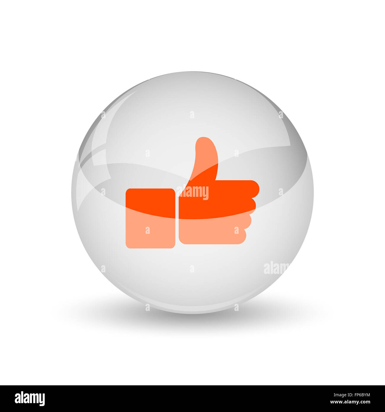 Thumb up icon. Internet button on white background Stock Photo - Alamy