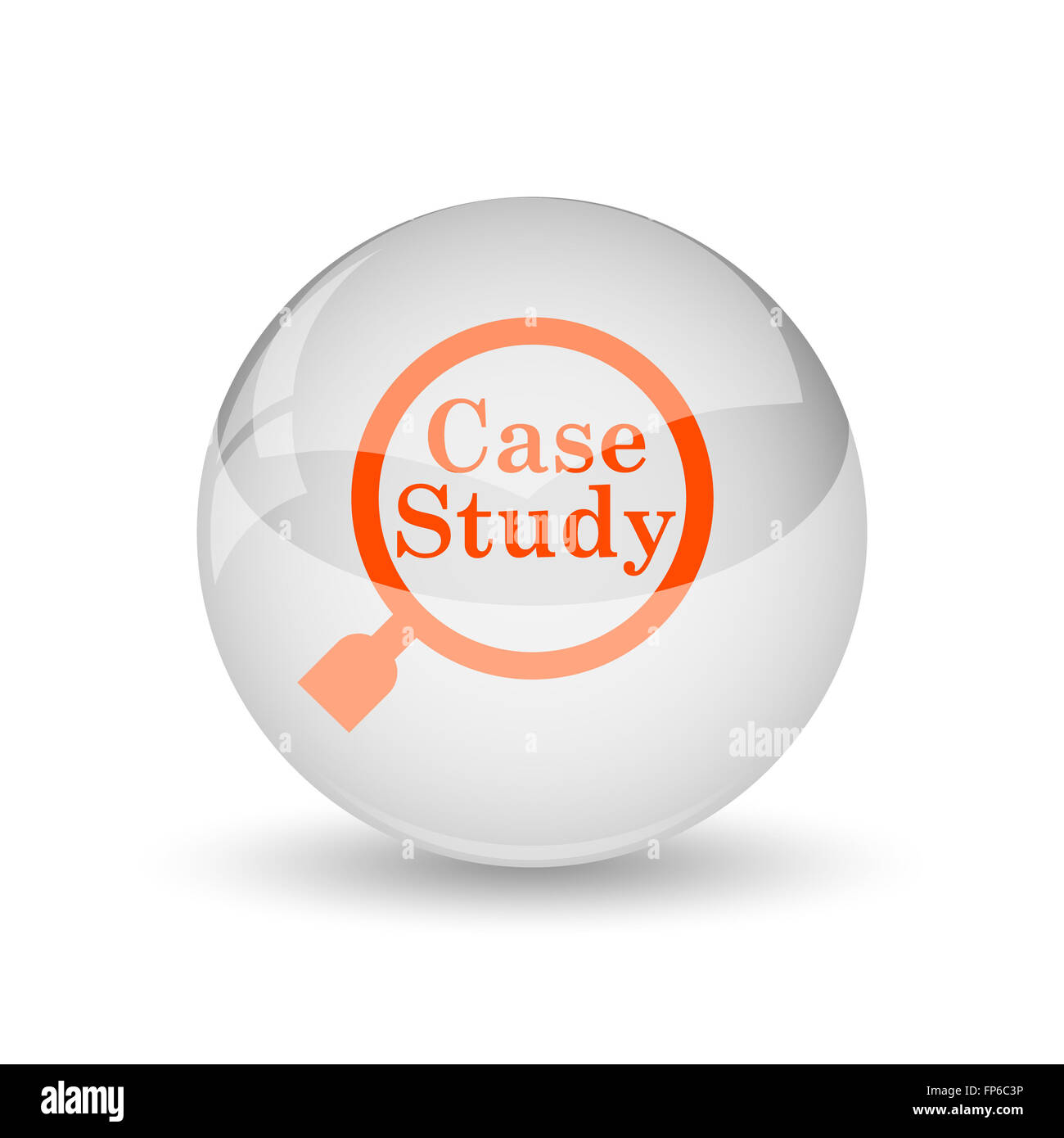 Case study icon. Internet button on white background Stock Photo - Alamy