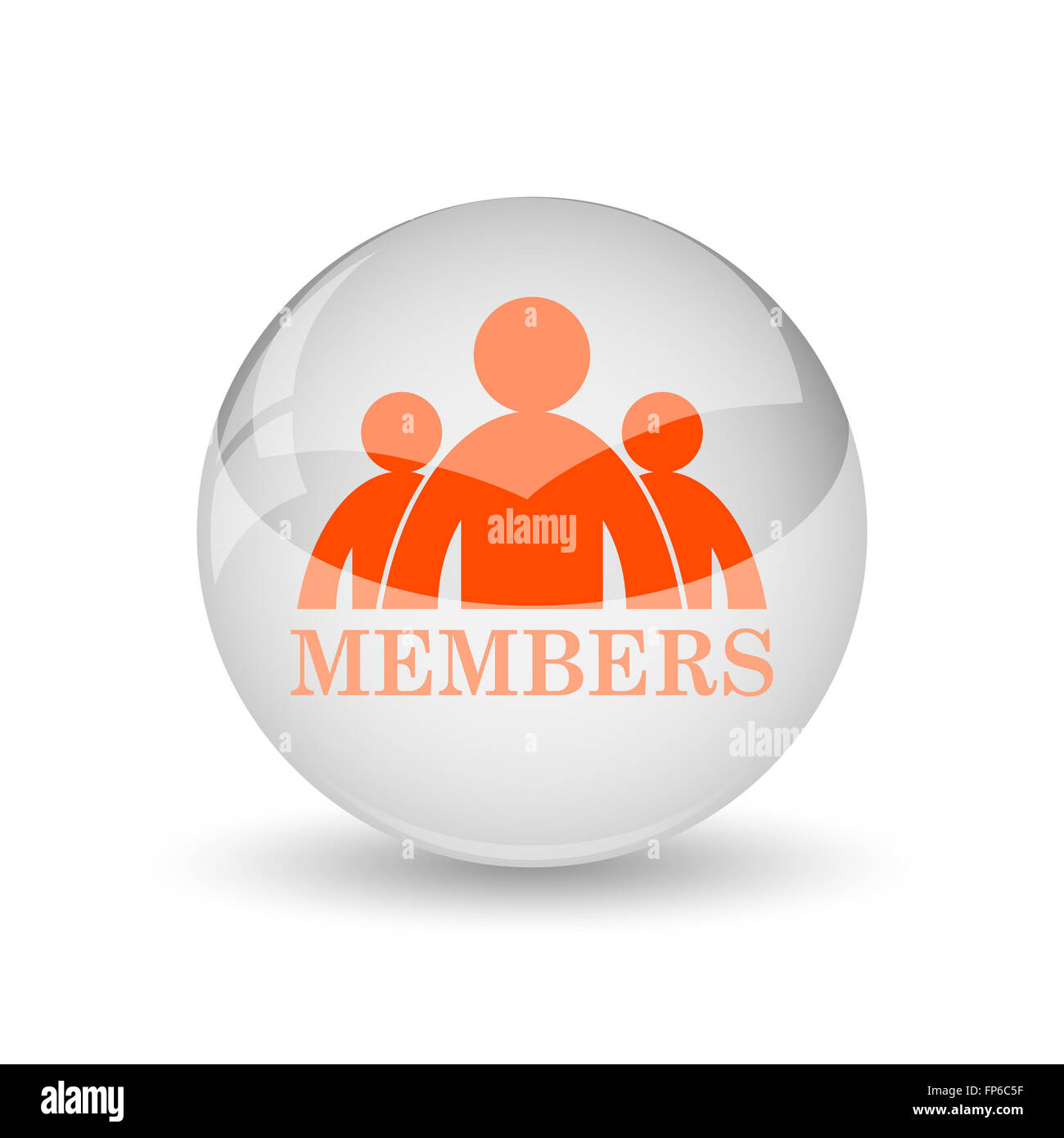 Members icon. Internet button on white background Stock Photo - Alamy