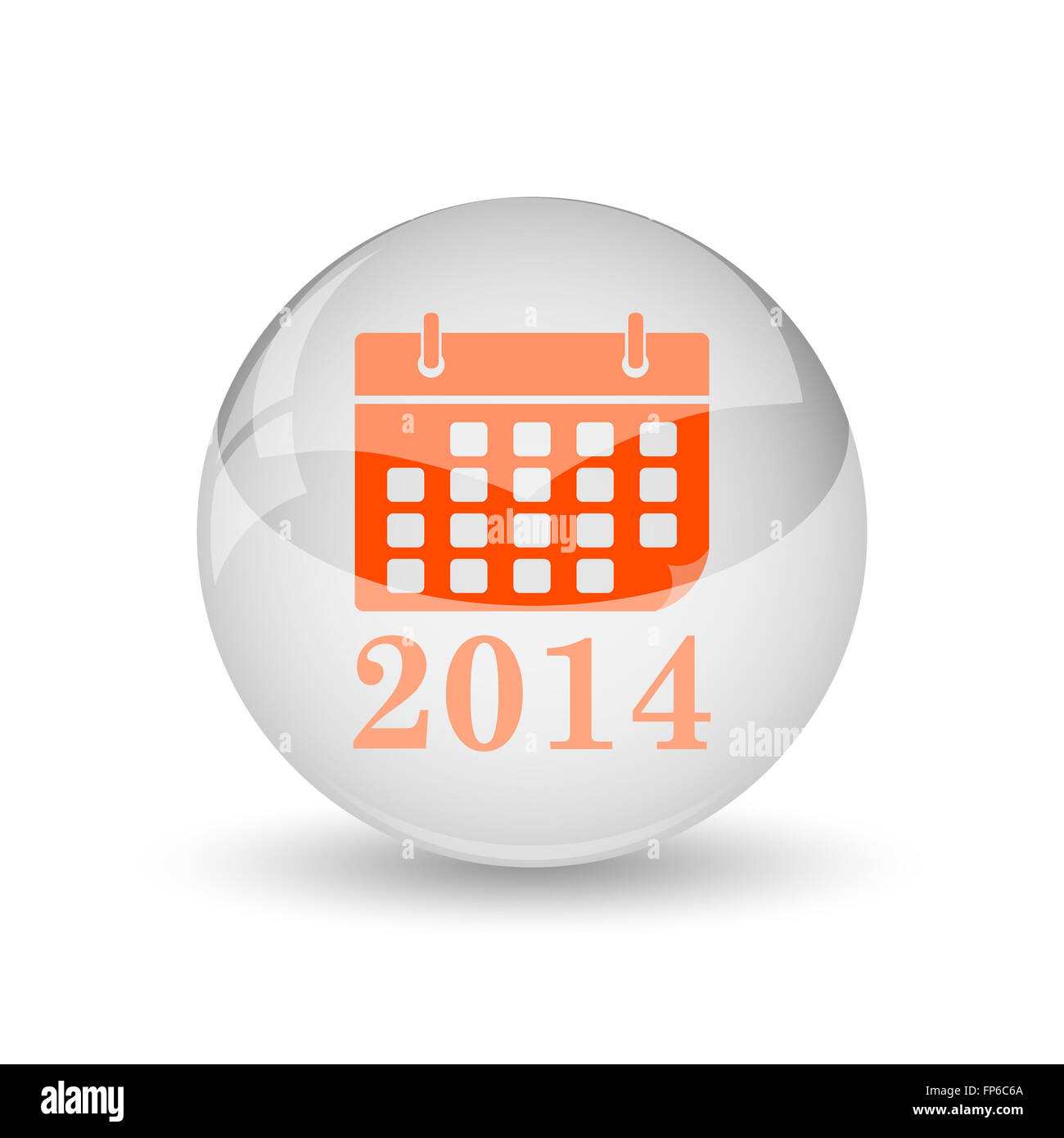 2014 calendar icon. Internet button on white background Stock Photo - Alamy