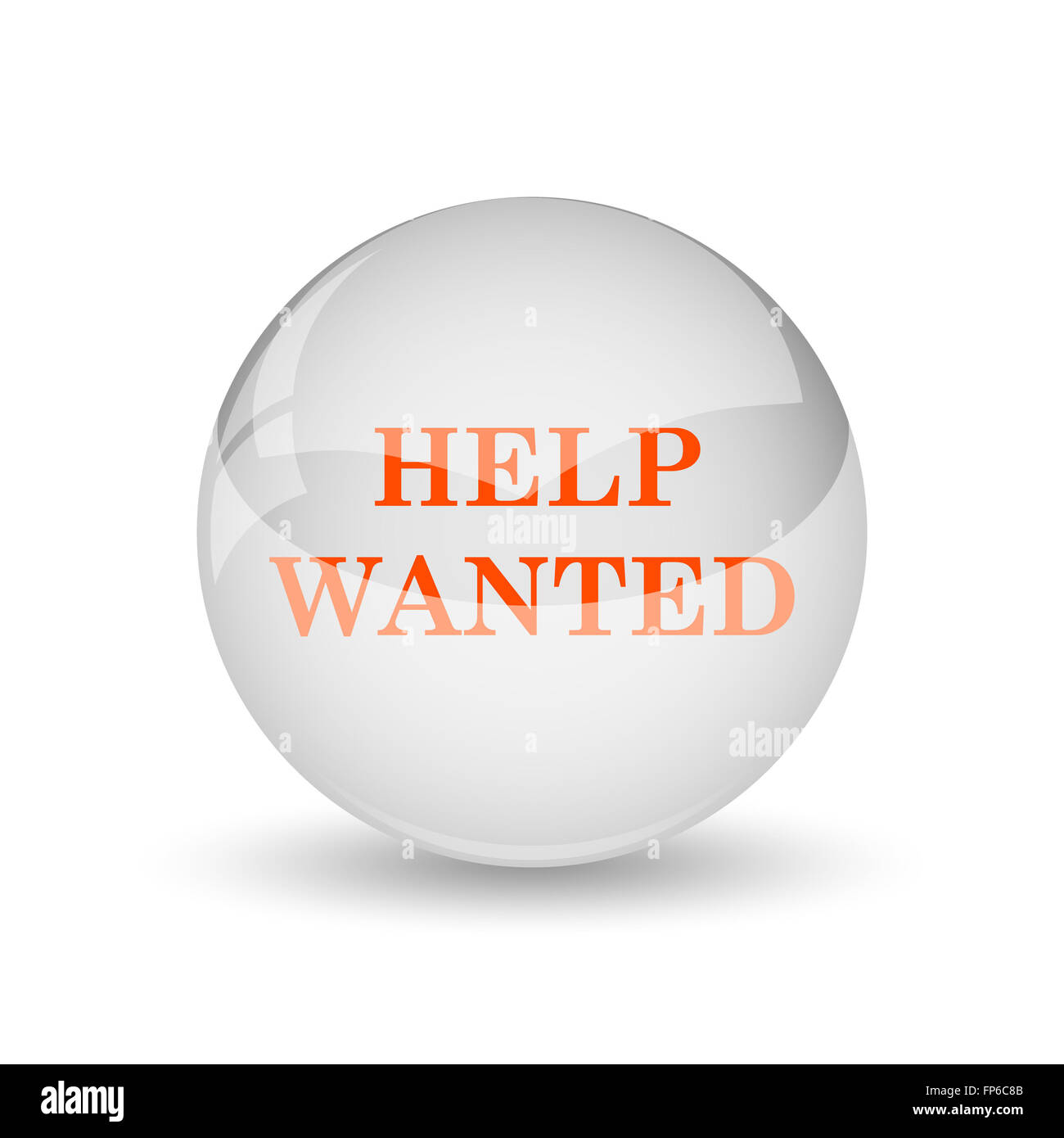 Help wanted icon. Internet button on white background Stock Photo - Alamy