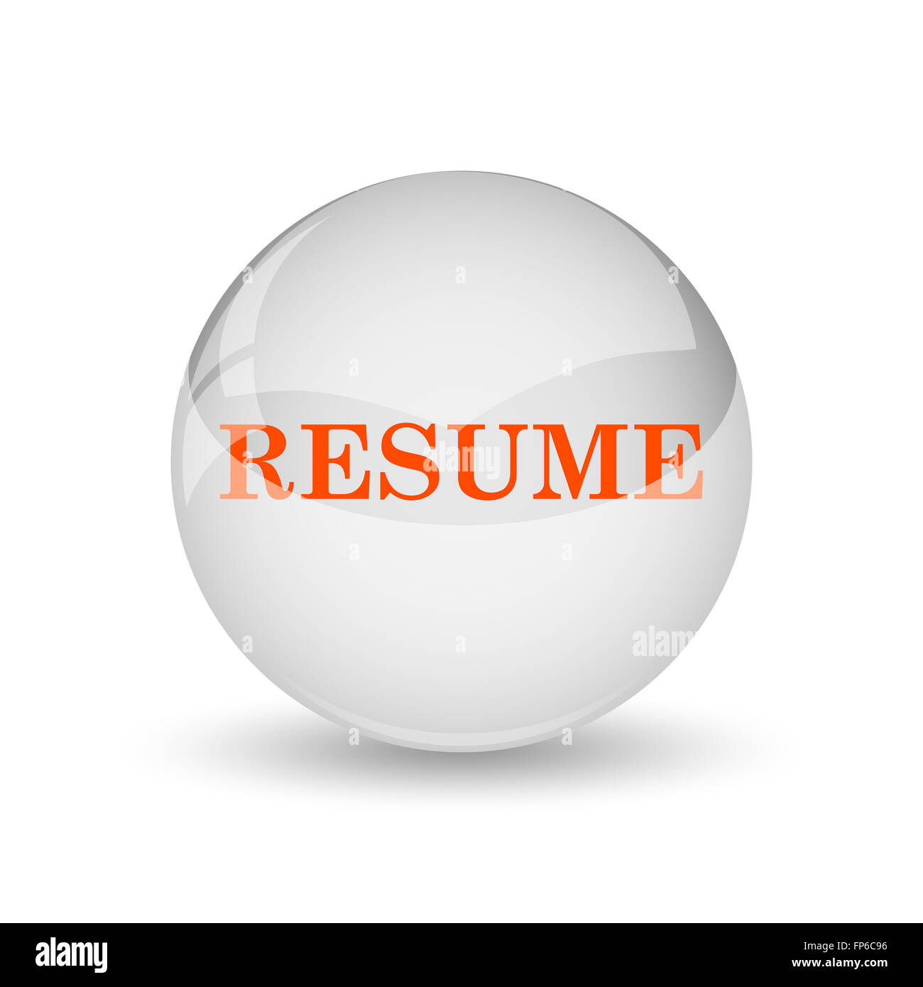 Resume icon. Internet button on white background Stock Photo - Alamy