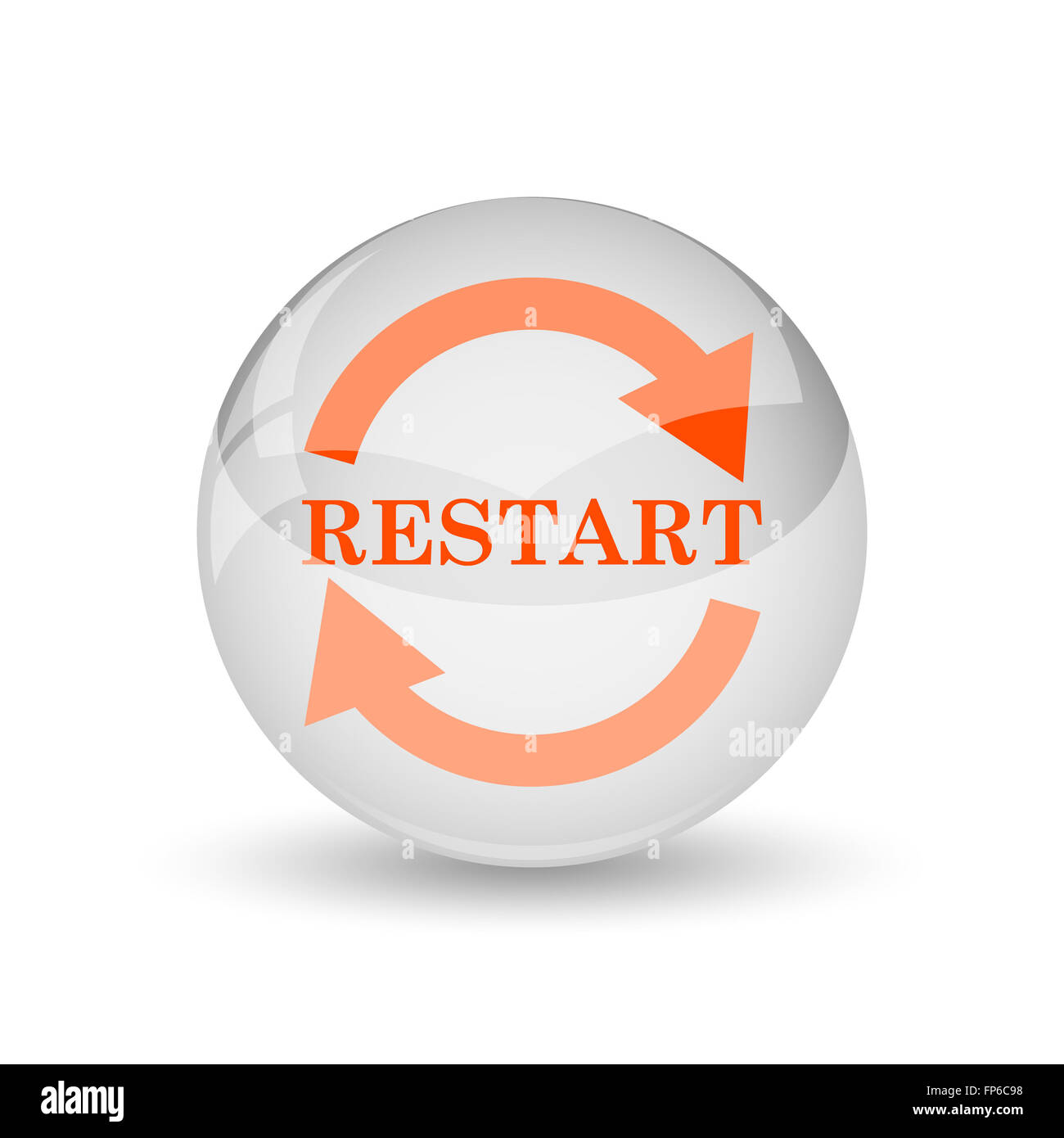 Restart icon. Internet button on white background Stock Photo - Alamy