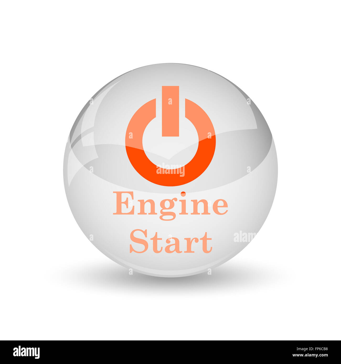 Engine start icon. Internet button on white background Stock Photo - Alamy