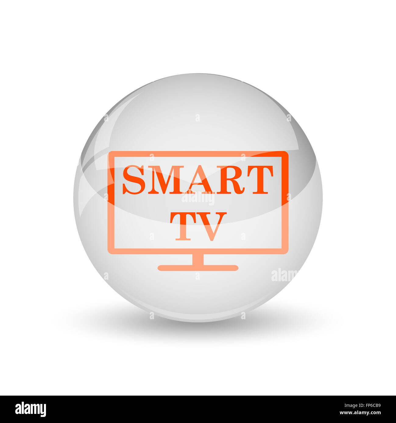 Smart tv icon. Internet button on white background Stock Photo - Alamy