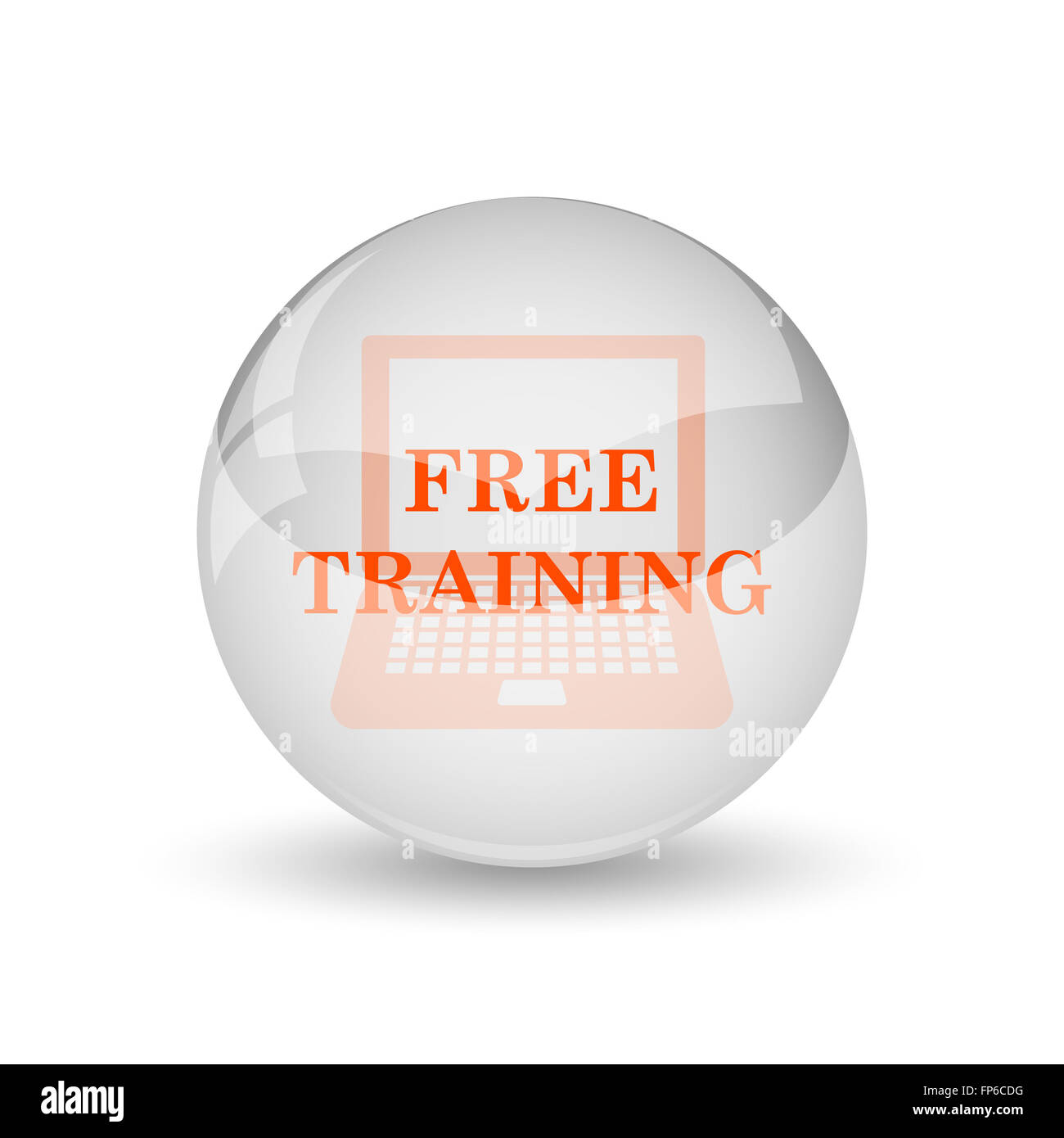 Free training icon. Internet button on white background Stock Photo - Alamy