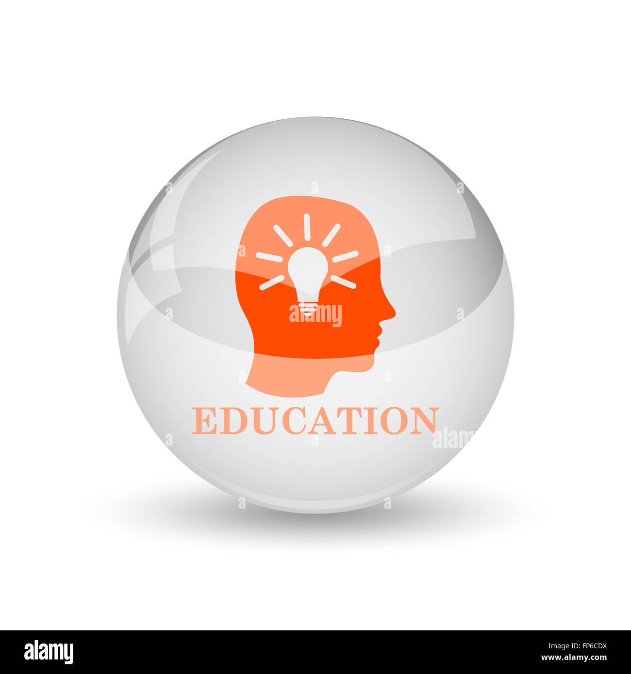 Education icon. Internet button on white background Stock Photo - Alamy