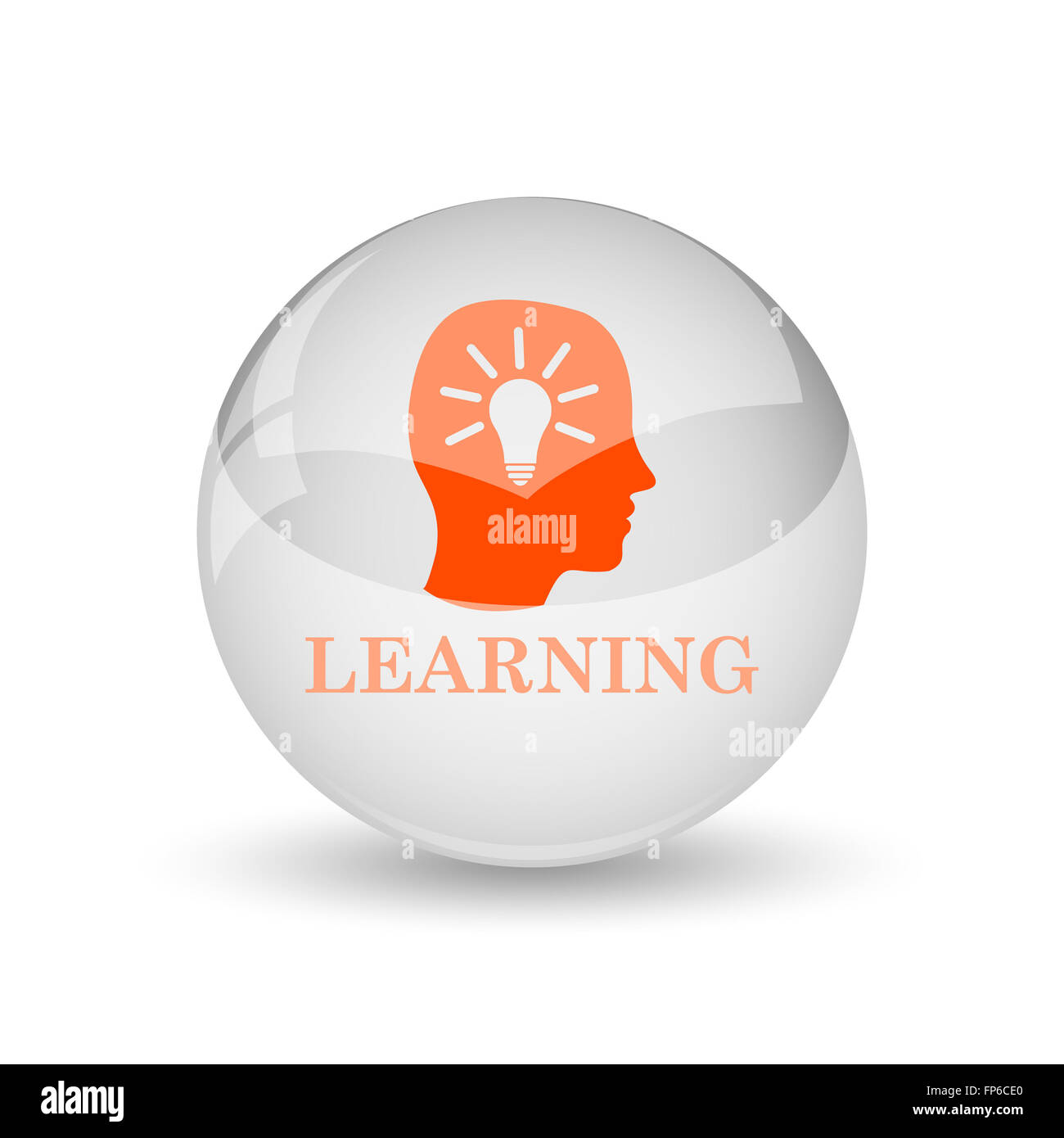 Learning icon. Internet button on white background Stock Photo - Alamy