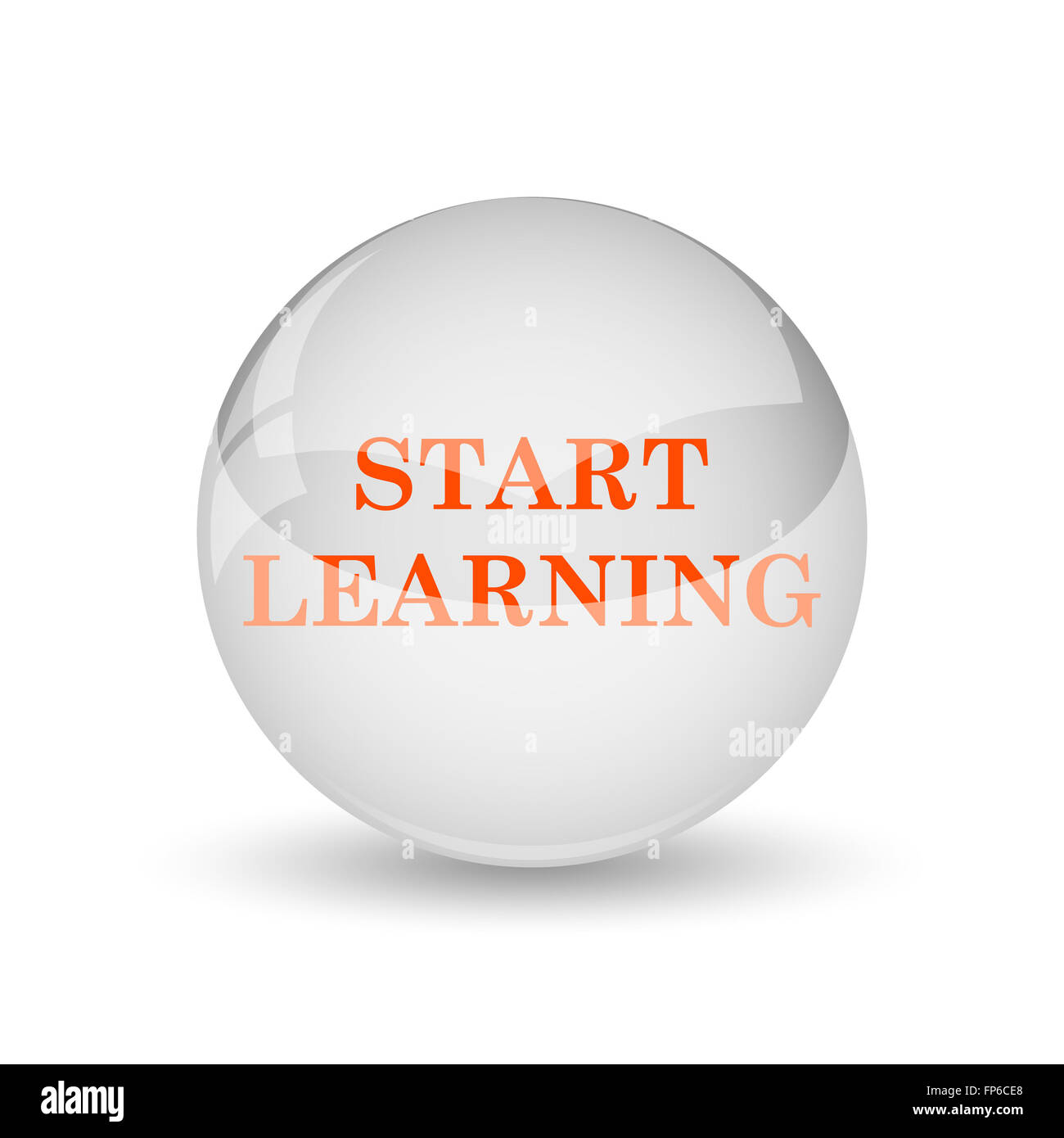 Start learn icon. Internet button on white background Stock Photo - Alamy